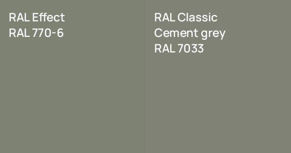 RAL Effect RAL 770-6 vs. RAL Classic Cement grey comparison
