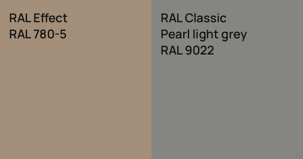 RAL Effect RAL 780-5 vs. RAL Classic Pearl light grey comparison