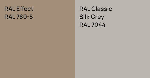 RAL Effect RAL 780-5 vs. RAL Classic Silk Grey comparison