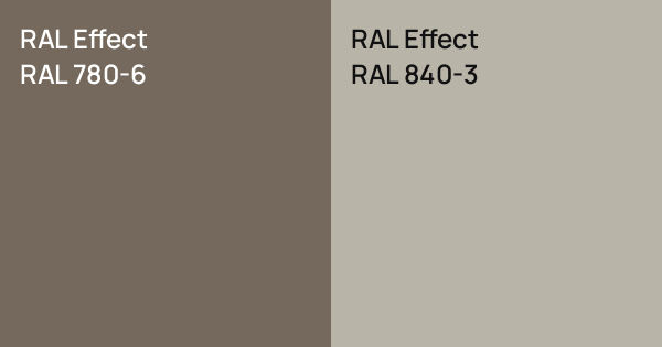 RAL Effect RAL 780-6 vs. RAL Effect RAL 840-3 comparison