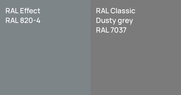 RAL Effect RAL 820-4 vs. RAL Classic Dusty grey comparison
