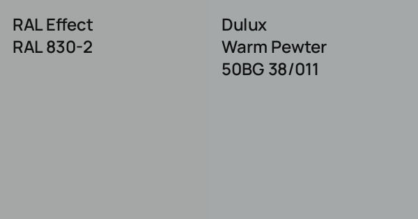 RAL Effect RAL 830-2 vs. Dulux Warm Pewter comparison