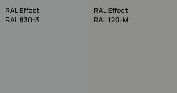 RAL Effect RAL 830-3 vs. RAL Effect RAL 120-M comparison