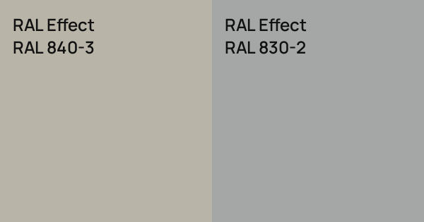 RAL Effect RAL 840-3 vs. RAL Effect RAL 830-2 comparison
