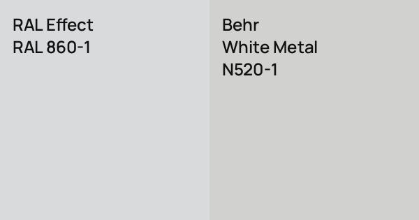 RAL Effect RAL 860-1 vs. Behr White Metal comparison