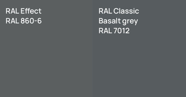 RAL Effect RAL 860-6 vs. RAL Classic Basalt grey comparison