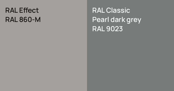 RAL Effect RAL 860-M vs. RAL Classic Pearl dark grey comparison