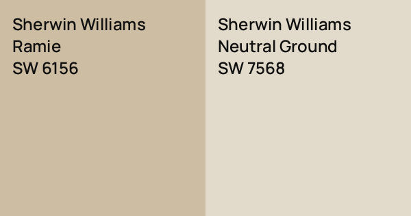 Sherwin Williams Ramie vs. Sherwin Williams Neutral Ground comparison