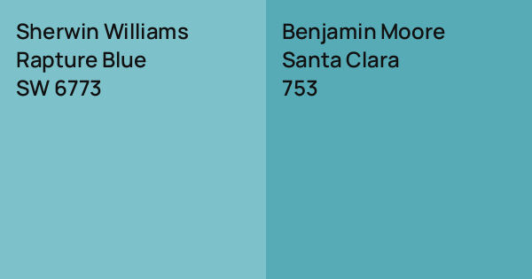 Sherwin Williams Rapture Blue vs. Benjamin Moore Santa Clara comparison