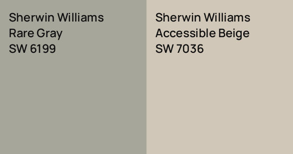 Sherwin Williams Rare Gray vs. Sherwin Williams Accessible Beige comparison