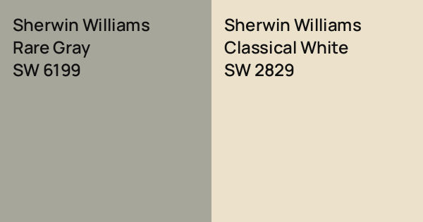 Sherwin Williams Rare Gray vs. Sherwin Williams Classical White comparison