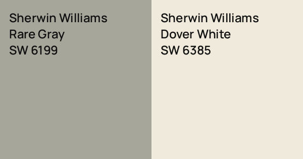 Sherwin Williams Rare Gray vs. Sherwin Williams Dover White comparison