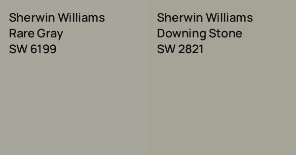 Sherwin Williams Rare Gray vs. Sherwin Williams Downing Stone comparison