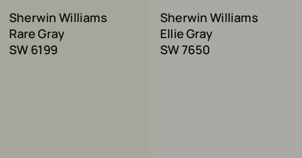 Sherwin Williams Rare Gray vs. Sherwin Williams Ellie Gray comparison