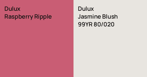 Dulux Raspberry Ripple vs. Dulux Jasmine Blush comparison