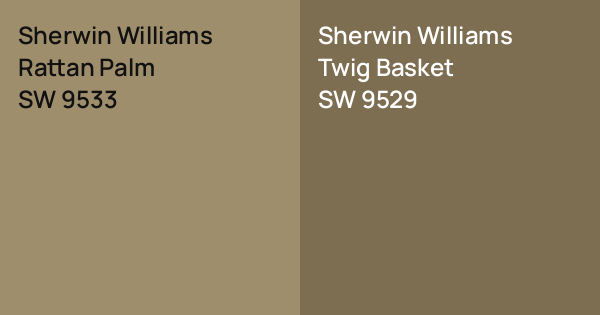 Sherwin Williams Rattan Palm vs. Sherwin Williams Twig Basket comparison