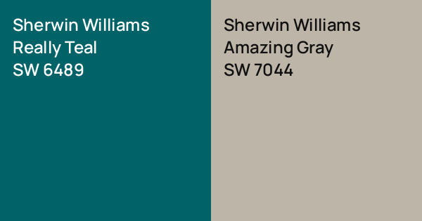 Sherwin Williams Really Teal vs. Sherwin Williams Amazing Gray comparison