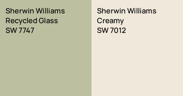 Sherwin Williams Recycled Glass vs. Sherwin Williams Creamy comparison