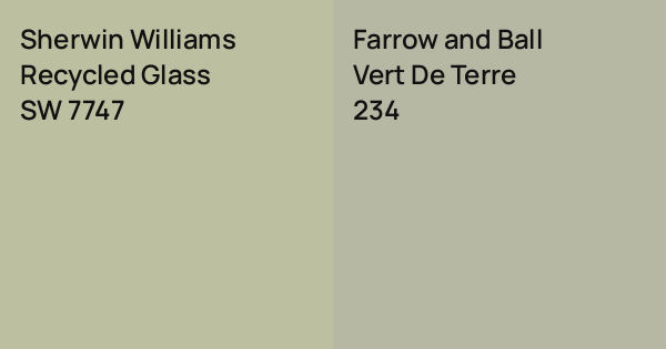 Sherwin Williams Recycled Glass vs. Farrow and Ball Vert De Terre ...