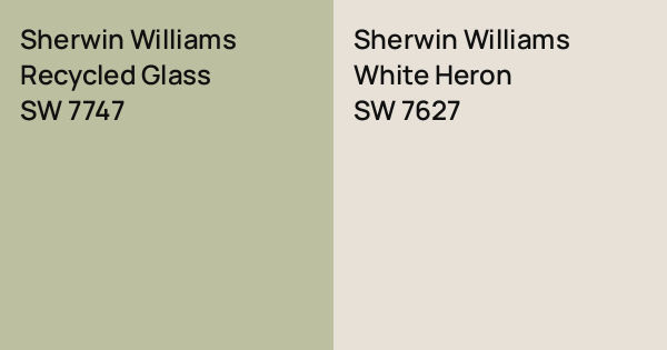 Sherwin Williams Recycled Glass vs. Sherwin Williams White Heron comparison