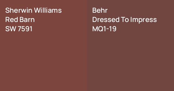 Sherwin Williams Red Barn vs. Behr Dressed To Impress comparison