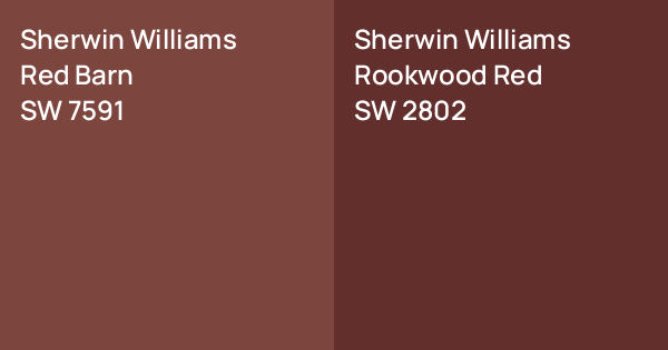 Sherwin Williams Red Barn vs. Sherwin Williams Rookwood Red comparison