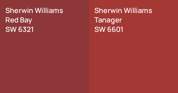 Sherwin Williams Red Bay vs. Sherwin Williams Tanager comparison
