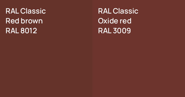 RAL Classic Red brown vs. RAL Classic Oxide red comparison