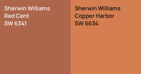 Sherwin Williams Red Cent vs. Sherwin Williams Copper Harbor comparison