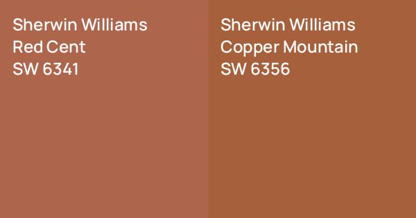 Sherwin Williams Red Cent vs. Sherwin Williams Copper Mountain comparison