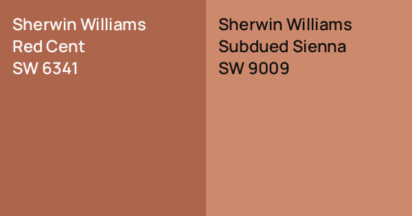 Sherwin Williams Red Cent vs. Sherwin Williams Subdued Sienna comparison