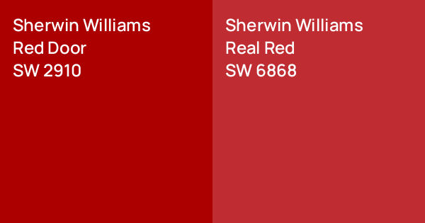 Sherwin Williams Red Door vs. Sherwin Williams Real Red comparison