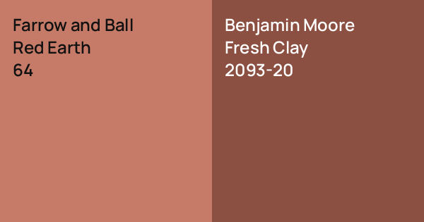 Farrow and Ball Red Earth vs. Benjamin Moore Fresh Clay comparison