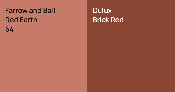 Farrow and Ball Red Earth vs. Dulux Brick Red comparison