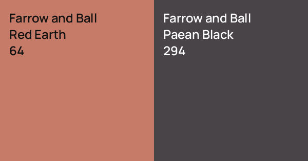 Farrow and Ball Red Earth vs. Farrow and Ball Paean Black comparison