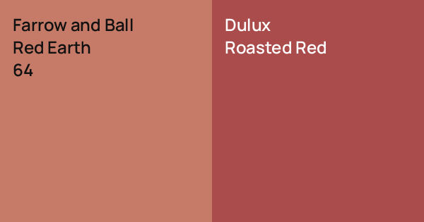 Farrow and Ball Red Earth vs. Dulux Roasted Red comparison