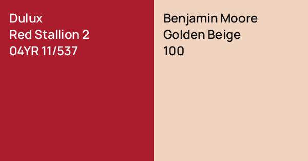 Dulux Red Stallion 2 vs. Benjamin Moore Golden Beige comparison