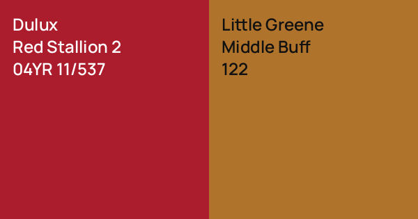 Dulux Red Stallion 2 vs. Little Greene Middle Buff comparison