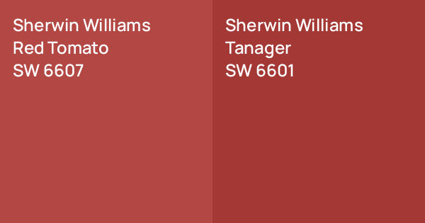 Sherwin Williams Red Tomato vs. Sherwin Williams Tanager comparison