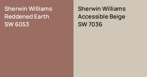 Sherwin Williams Reddened Earth vs. Sherwin Williams Accessible Beige ...