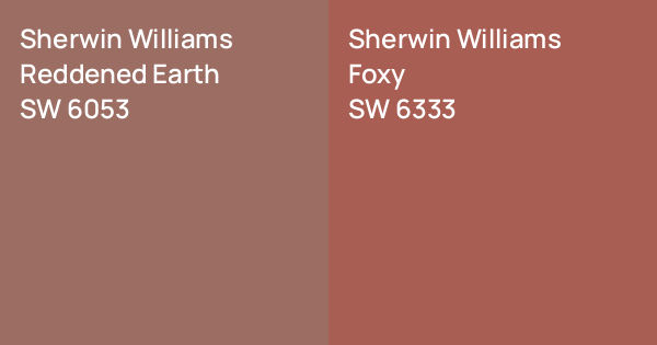 Sherwin Williams Reddened Earth vs. Sherwin Williams Foxy comparison