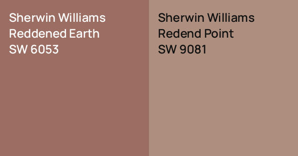 Sherwin Williams Reddened Earth vs. Sherwin Williams Redend Point ...