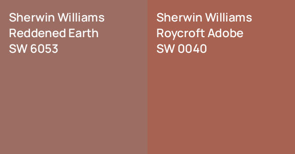 Sherwin Williams Reddened Earth vs. Sherwin Williams Roycroft Adobe ...