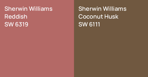Sherwin Williams Reddish vs. Sherwin Williams Coconut Husk comparison