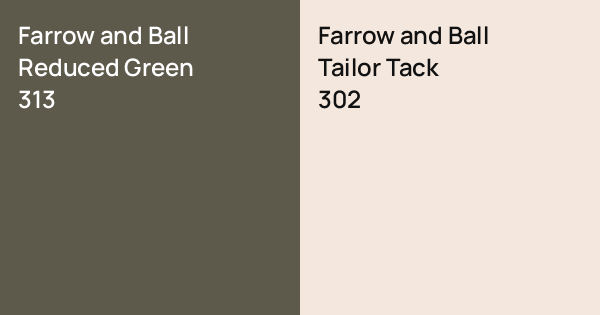 Farrow and Ball Reduced Green vs. Farrow and Ball Tailor Tack comparison