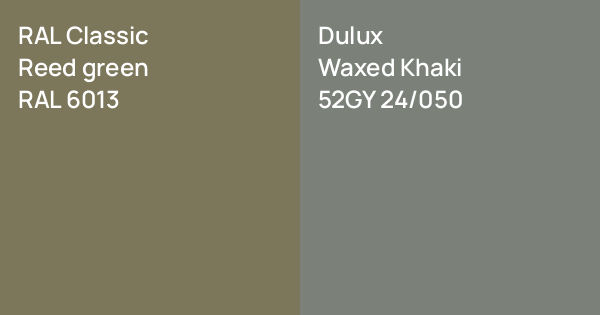 RAL Classic Reed green vs. Dulux Waxed Khaki comparison
