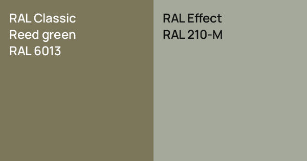 RAL Classic Reed green vs. RAL Effect RAL 210-M comparison