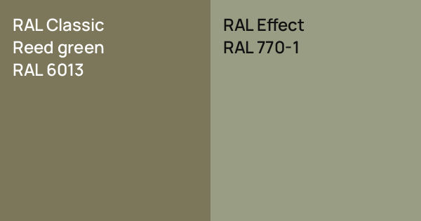 RAL Classic Reed green vs. RAL Effect RAL 770-1 comparison