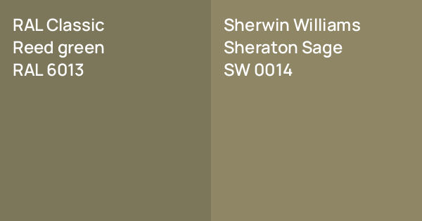 RAL Classic Reed green vs. Sherwin Williams Sheraton Sage comparison