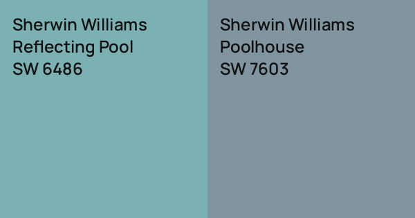 Sherwin Williams Reflecting Pool vs. Sherwin Williams Poolhouse comparison